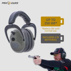 Pro Ears PT300G Pro Tac 300, Noise Reduction Rating 26DB, Green, Adult