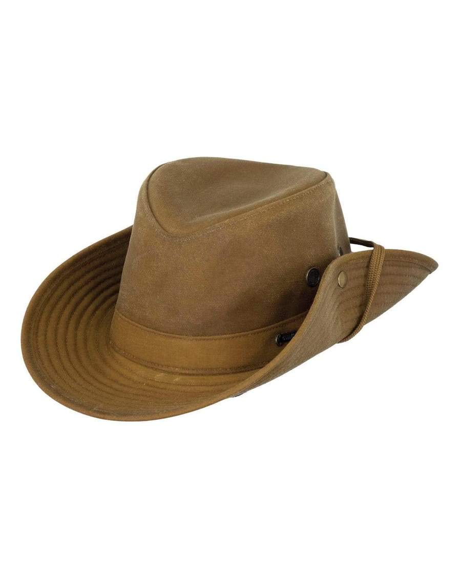 Outback Trading Standard 1497 River Guide UPF 50 Waterproof Breathable Outdoor Cotton Oilskin Hat, Field Tan, Large