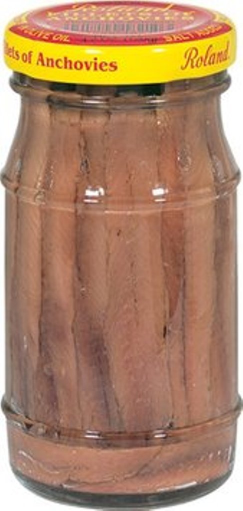 Roland Anchovy Fillets/Olv Oil-Jars, 4.2-Ounce Glass bottle(Pack of 6)