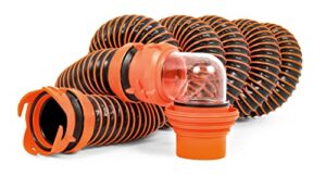 camco rhinoextreme 15-foot camper/rv sewer hose kit | features tpe technology for abrasion resistance and crush protection | includes pre-attached rhino swivel fittings (39861)