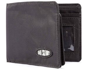 big skinny men's l-fold passcase slim wallet, holds up to 30 cards, black