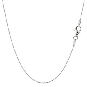 jewelry affairs sterling silver rhodium plated cable chain necklace, 0.6mm, 20"