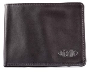 big skinny men's super skinny leather bi-fold slim wallet, holds up to 30 cards, black