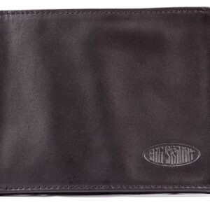 Big Skinny Men's Super Skinny Leather Bi-Fold Slim Wallet, Holds Up to 30 Cards, Black