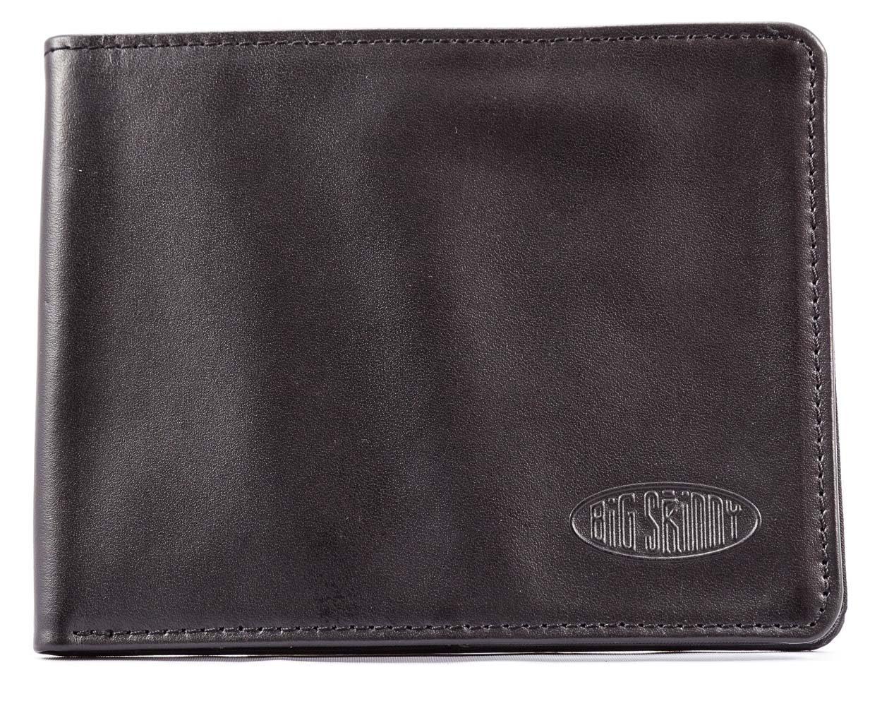 Big Skinny Men's Super Skinny Leather Bi-Fold Slim Wallet, Holds Up to 30 Cards, Black