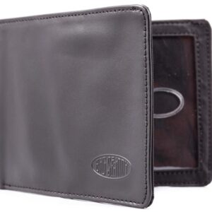 Big Skinny Men's Super Skinny Leather Bi-Fold Slim Wallet, Holds Up to 30 Cards, Black