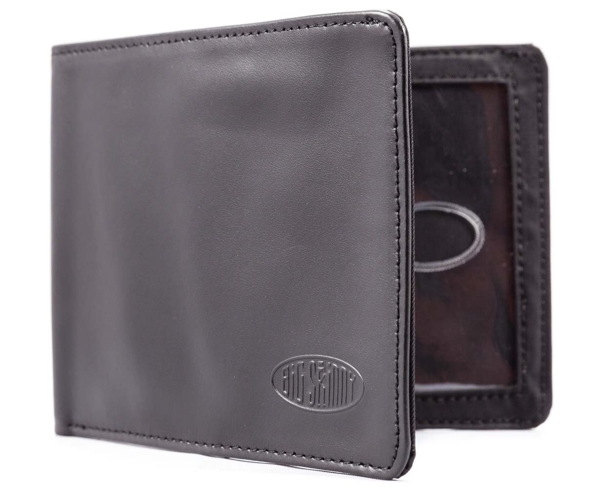 Big Skinny Men's Super Skinny Leather Bi-Fold Slim Wallet, Holds Up to 30 Cards, Black