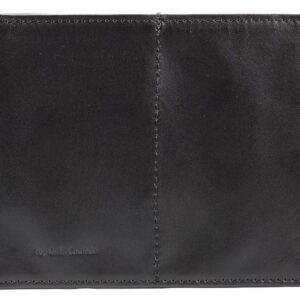 Big Skinny Men's Super Skinny Leather Bi-Fold Slim Wallet, Holds Up to 30 Cards, Black