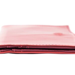 Big Skinny Women's Executive Leather Bi-Fold Checkbook Slim Wallet, Holds Up to 40 Cards, Red