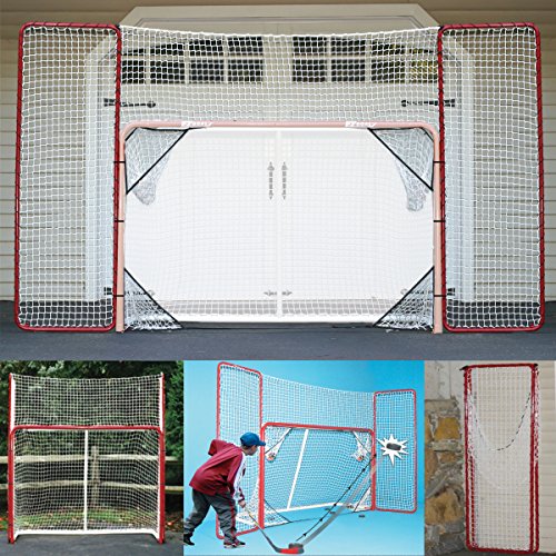 EZGoal Hockey Backstop Kit with Targets, Red/White , 10' x 6'