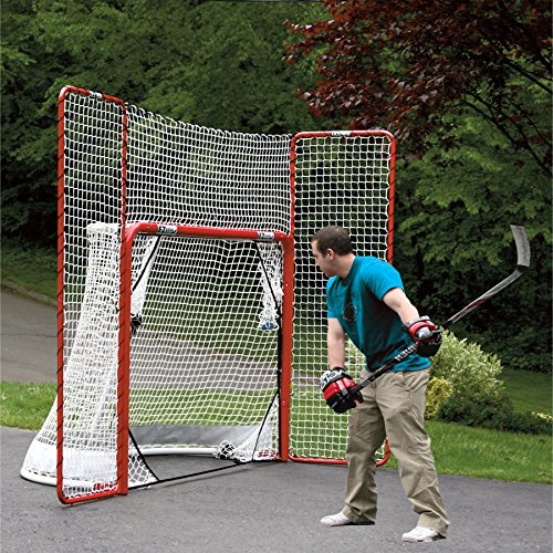 EZGoal Hockey Backstop Kit with Targets, Red/White , 10' x 6'