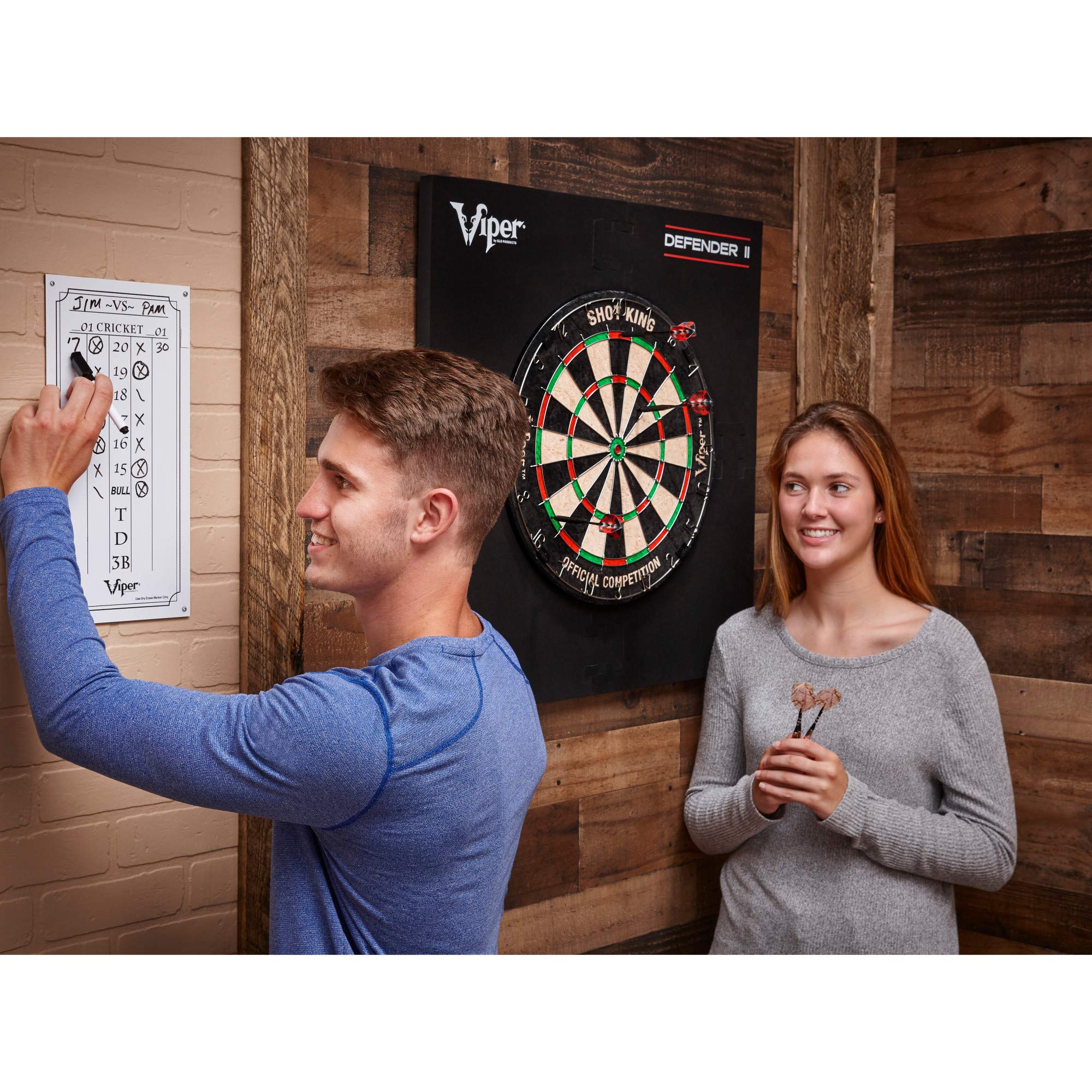 Viper Dry Erase Scoreboard, Cricket and 01 Dart Games, White, 15.375" H x 7.875" W