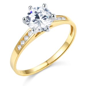 14k yellow gold solid wedding engagement ring - size 5.5