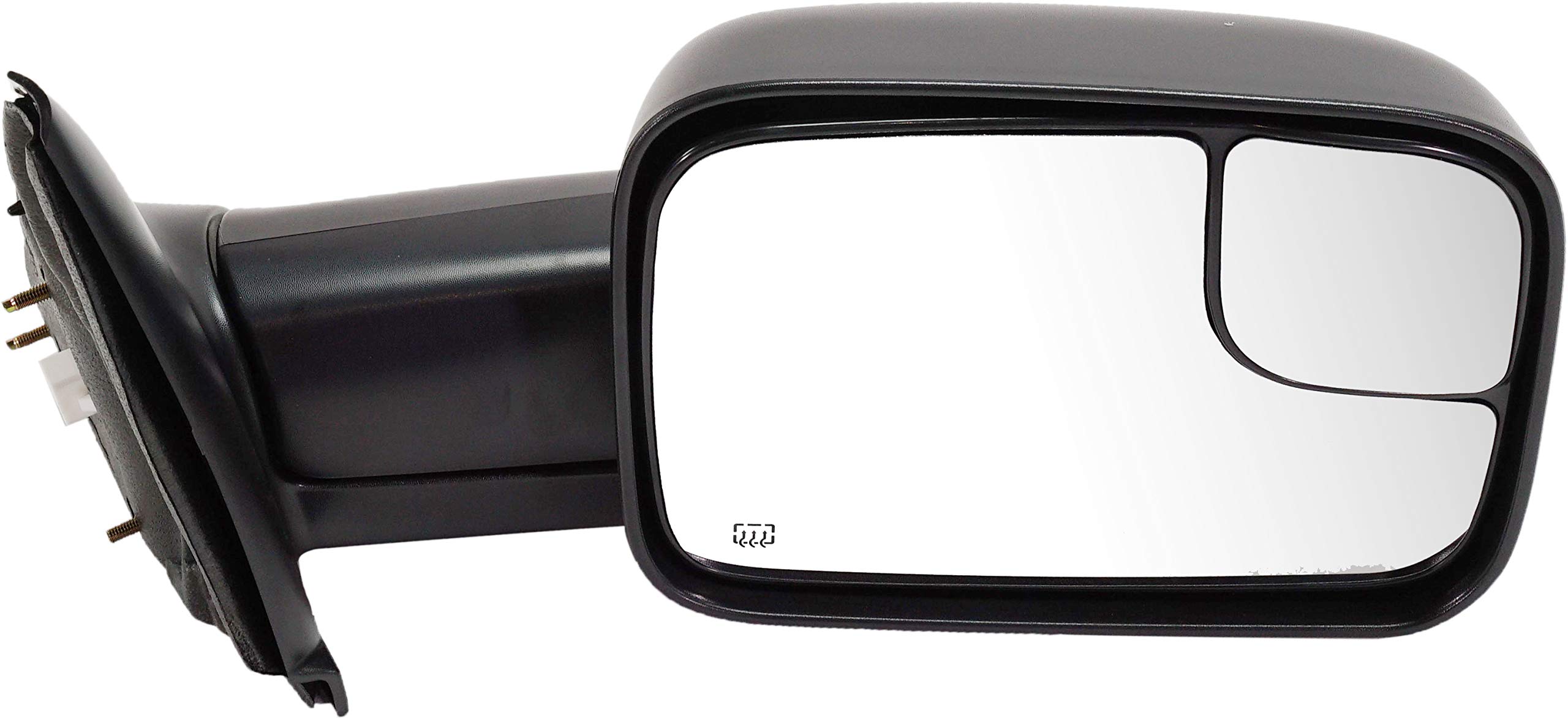 Kool Vue Right Power Heated Towing Door Mirror Compatible With Dodge Ram 1500 2002-2008 Without Signal Light & Puddle Lamp Textured Standard Cab