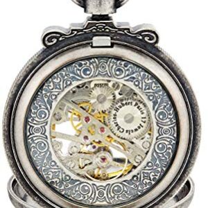 Charles-Hubert, Paris 3867-S Classic Collection Antiqued Finish Double Hunter Case Mechanical Pocket Watch