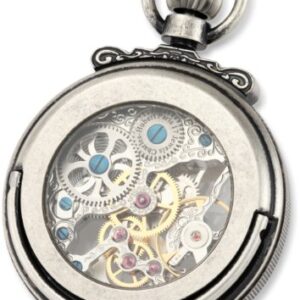 Charles-Hubert, Paris 3869-S Classic Collection Antiqued Finish Open Face Mechanical Pocket Watch