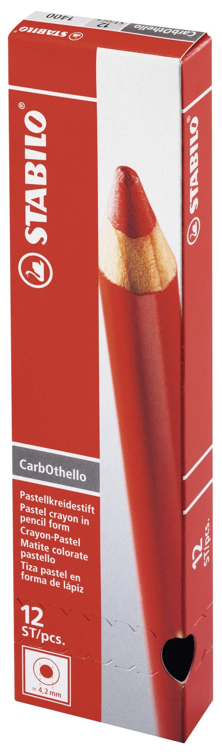 STABILO CarbOthello Pastel Chalk Pencils - Neutral Black (Box of 12)