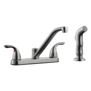 design house 525055 ashland 2-handle kitchen faucet with side sprayer, satin nickel