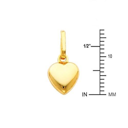 14k REAL Yellow Gold Heart Charm Pendant