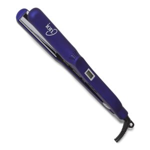 ion titanium gator digital flat iron, 1 inch, straighten, curl, or flip hair, heats up to 450°f, digital display, dual voltage