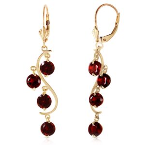 galaxy gold gg 14k yellow gold curved dangle earrings with garnets