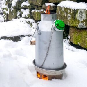 Trekker 20 oz. Anodized Aluminum Kelly Kettle® (0.6 ltr) Rocket Stove Boils water Ultra Fast with just sticks/twigs. Enables You to Rehydrate Food or Cook a Meal. For Camping, Fishing, Emergency