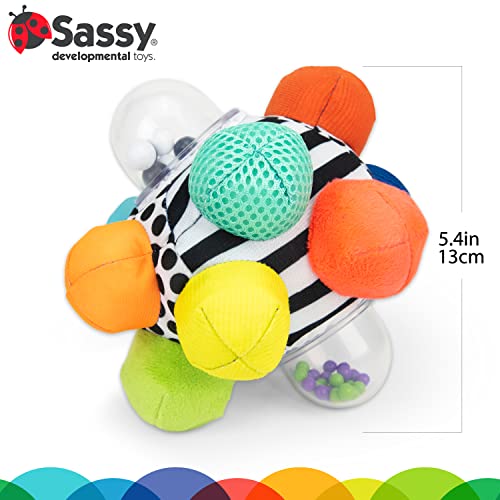 Sassy Developmental Bumpy Ball, Easy to Grasp Bumps Help Develop Motor Skills, Ages 6+ Months