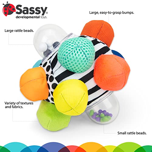 Sassy Developmental Bumpy Ball, Easy to Grasp Bumps Help Develop Motor Skills, Ages 6+ Months