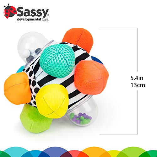 Sassy Developmental Bumpy Ball, Easy to Grasp Bumps Help Develop Motor Skills, Ages 6+ Months