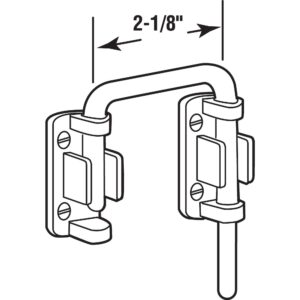 Prime-Line U 9847 Patio Sliding Door Loop Lock – Increase Home Security, Install Additional Child-Safe Security, 2-1/8 In. Hardened Steel Bar with Diecast Base, Chrome Plated (Single Pack)