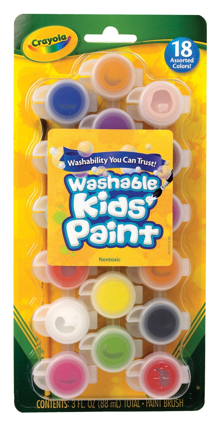 Crayola Washable Kid's Paint Assorted Colors 18 Each (Pack of 3)