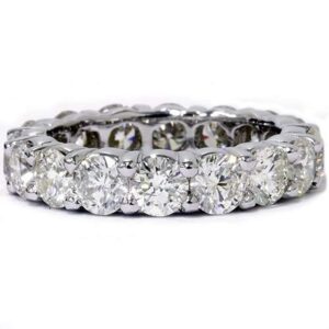 pompeii3 14k white gold 5ct tw round-cut natural diamond eternity ring round-cut wedding band women's anniversary band