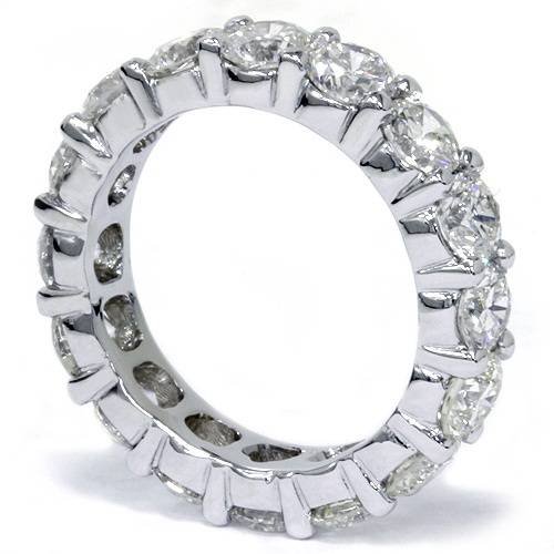 Pompeii3 14k White Gold 5Ct TW Round-Cut Natural Diamond Eternity Ring Round-Cut Wedding Band Women's Anniversary Band