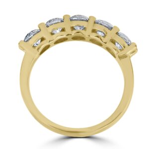 P3 POMPEII3 2 ct Diamond Five Stone Wedding Anniversary Round Cut Ring 14k Yellow Gold - Size 7