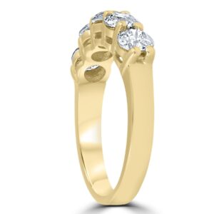 P3 POMPEII3 2 ct Diamond Five Stone Wedding Anniversary Round Cut Ring 14k Yellow Gold - Size 7