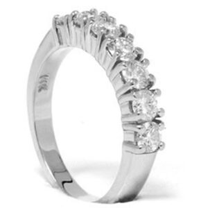 P3 POMPEII3 14k White Gold 1 Ct T.W. Round-Cut Natural Diamond Wedding Ring Women's Anniversary 7-Stone Band