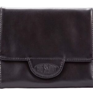 Big Skinny Women's Trixie Leather Tri-Fold Slim Wallet, Holds Up to 30 Cards, Black