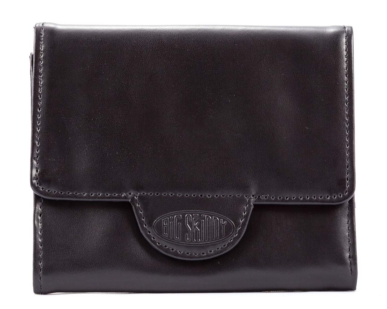 Big Skinny Women's Trixie Leather Tri-Fold Slim Wallet, Holds Up to 30 Cards, Black