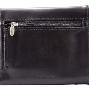 Big Skinny Women's Trixie Leather Tri-Fold Slim Wallet, Holds Up to 30 Cards, Black