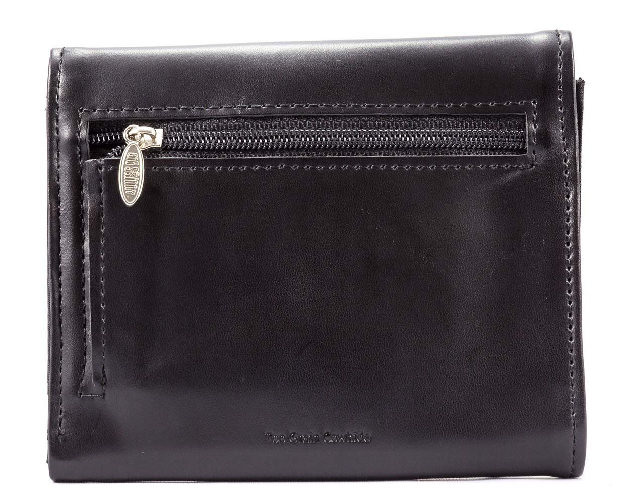 Big Skinny Women's Trixie Leather Tri-Fold Slim Wallet, Holds Up to 30 Cards, Black