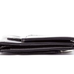 Big Skinny Women's Trixie Leather Tri-Fold Slim Wallet, Holds Up to 30 Cards, Black