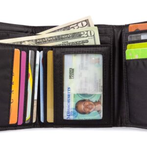 Big Skinny Women's Trixie Leather Tri-Fold Slim Wallet, Holds Up to 30 Cards, Black