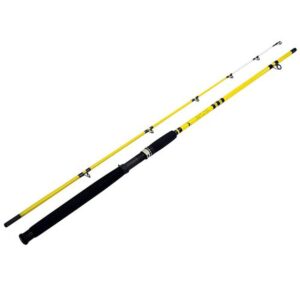 eagle claw catclaw casting rod, 8' length. 2piece rod, medium/heavy power, yellow