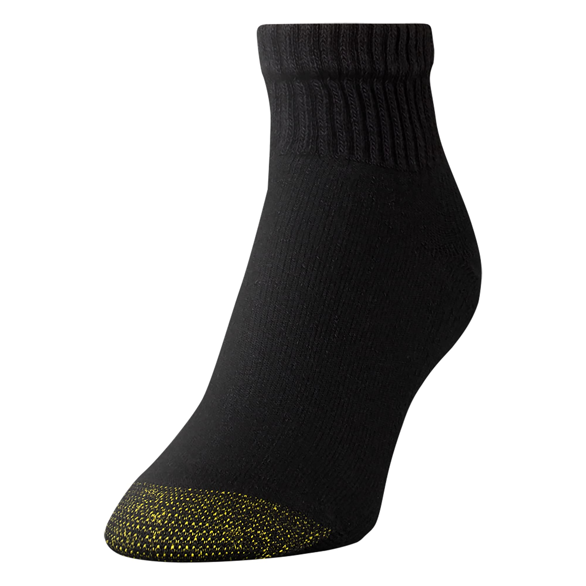 GOLDTOE Women's Ultratec Quarter Socks, 3-Pairs, Black, Medium