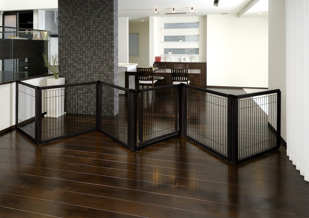 Richell Convertible Elite 6 Panel Pet Gate Black