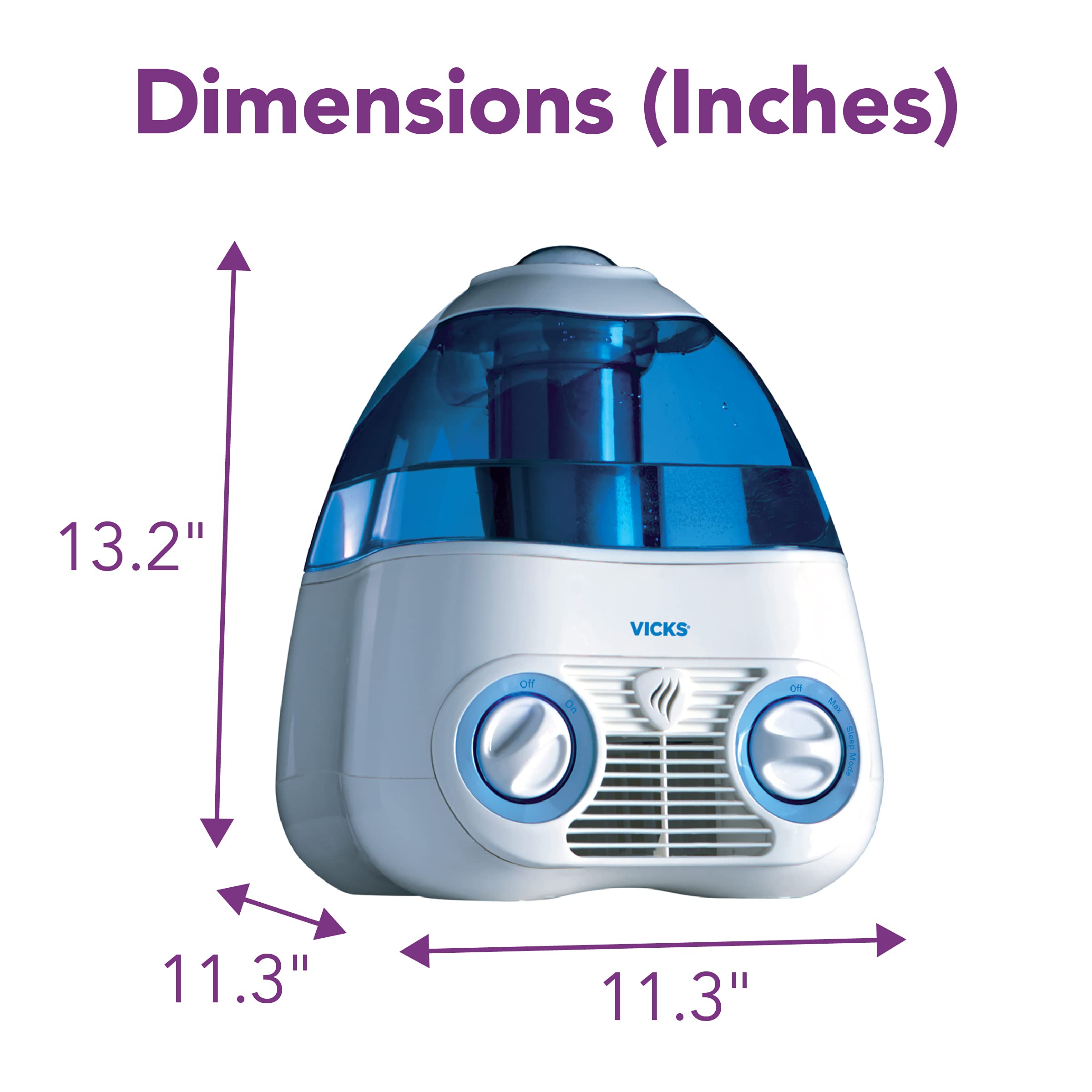 Vicks Starry Night Filtered Cool Mist Humidifier, Medium to Large Rooms, 1 Gallon Tank – Cool Mist Humidifier for Baby and Kids Rooms with Light Up Star Night Light Display, Works with Vicks VapoPads