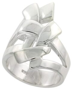 sterling silver knot ring flawless quality 1 1/16 inch wide, size 6