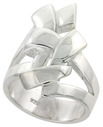 Sterling Silver Knot Ring Flawless Quality 1 1/16 inch wide, size 6