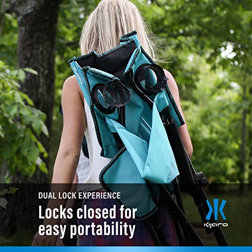 Kijaro Dual Lock Portable Camping Chairs - Enjoy the Outdoors with a Versatile Folding Chair, Sports Chair, Outdoor Chair & Lawn Chair - Dual Lock Feature Locks Position - Maldives Blue