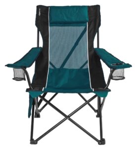 kijaro sling folding camping chair - enjoy the outdoors in this outdoor chair with a built-in cup holders and side organizer or side cooler - includes a detachable pillow